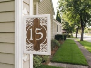 14 Creative Wood Home Address Signs to Add Curb Appeal | SawsHub