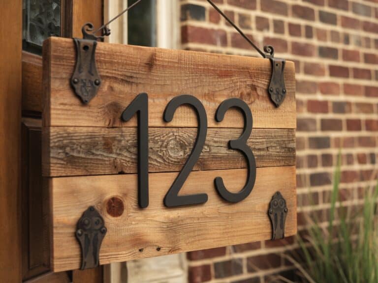 14 Creative Wood Home Address Signs to Add Curb Appeal | SawsHub