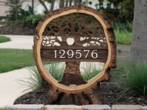 14 Creative Wood Home Address Signs to Add Curb Appeal | SawsHub